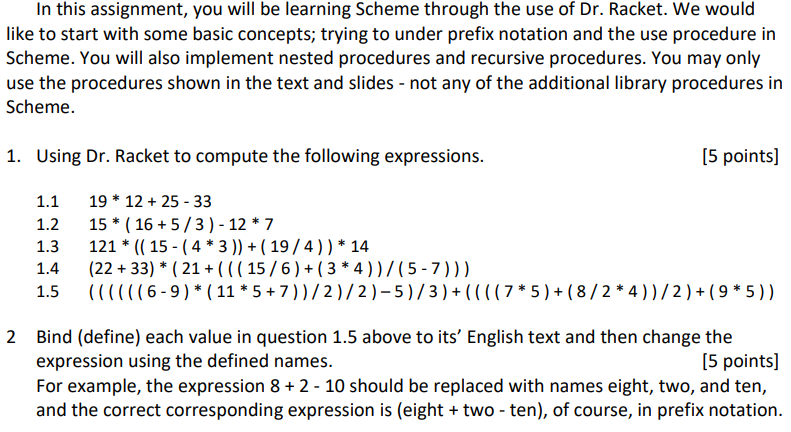 Solved In this assignment, you will be learning Scheme | Chegg.com