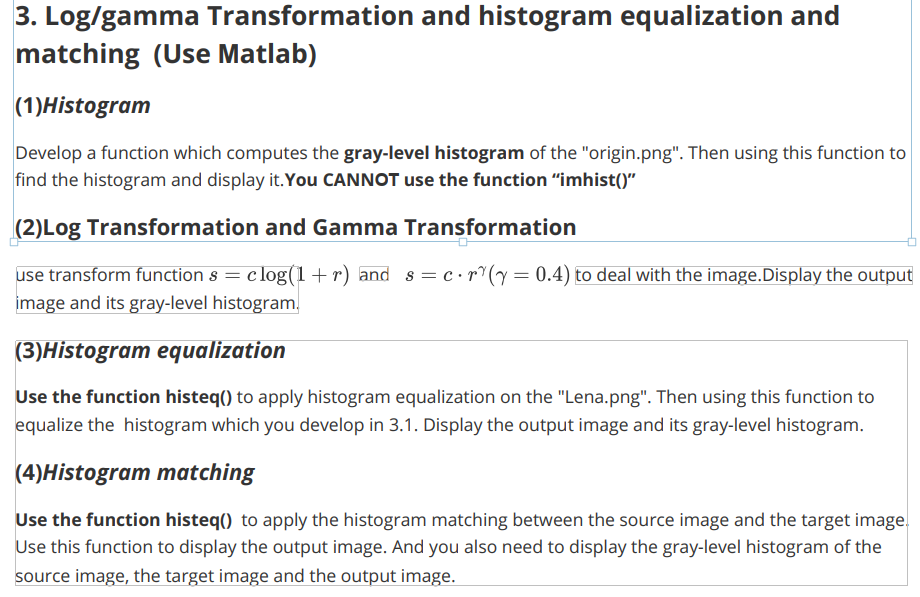 Solved 3 Loggamma Transformation And Histogram 