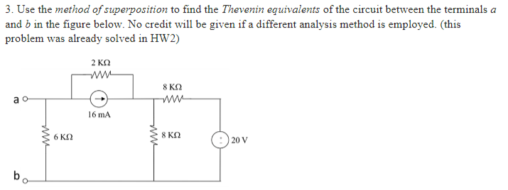 Solved Use the method of superposition to find the Thevenin | Chegg.com