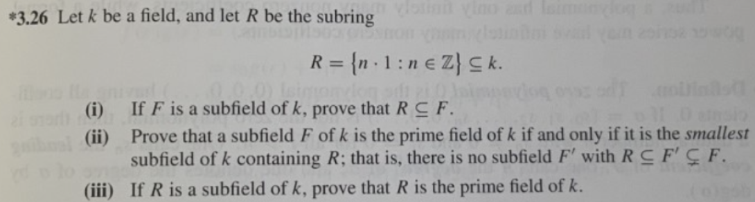 Solved *3.26 Let k be a field, and let R be the subring | Chegg.com