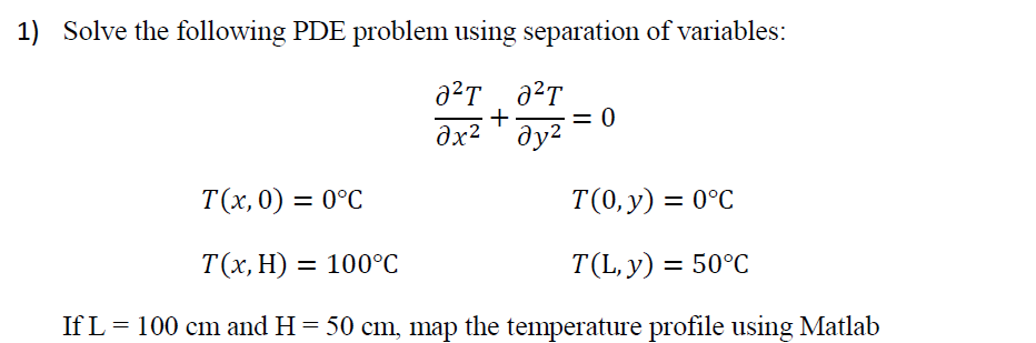 Solved Solve the following PDE problem using separation of | Chegg.com