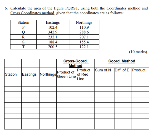 Solved 6. Calculate the area of the figure PQRST, using both | Chegg.com