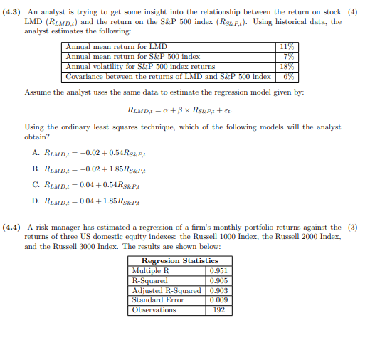 For each of the questions below, choose the correct | Chegg.com