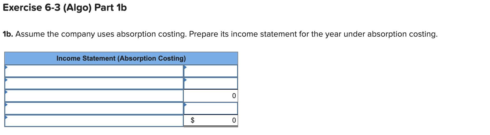 Solved Required information Exercise 6-3 (Algo) Income | Chegg.com