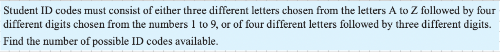 Solved Student ID codes must consist of either three | Chegg.com