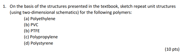 Solved 1. On the basis of the structures presented in the | Chegg.com