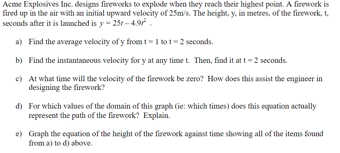 Solved Acme Explosives Inc. designs fireworks to explode | Chegg.com