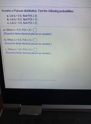 Solved Assume a Poisson distribution. Find the following | Chegg.com