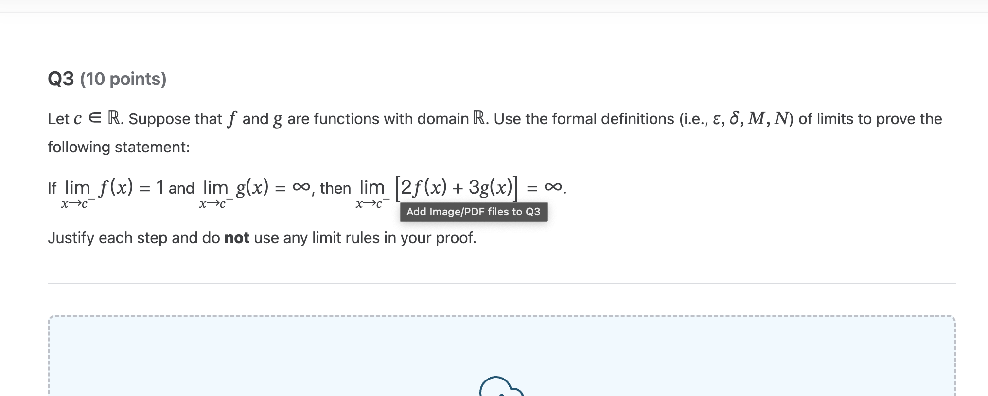 Solved Q3 (10 ﻿points)Let cinR. Suppose that f ﻿and g ﻿are | Chegg.com