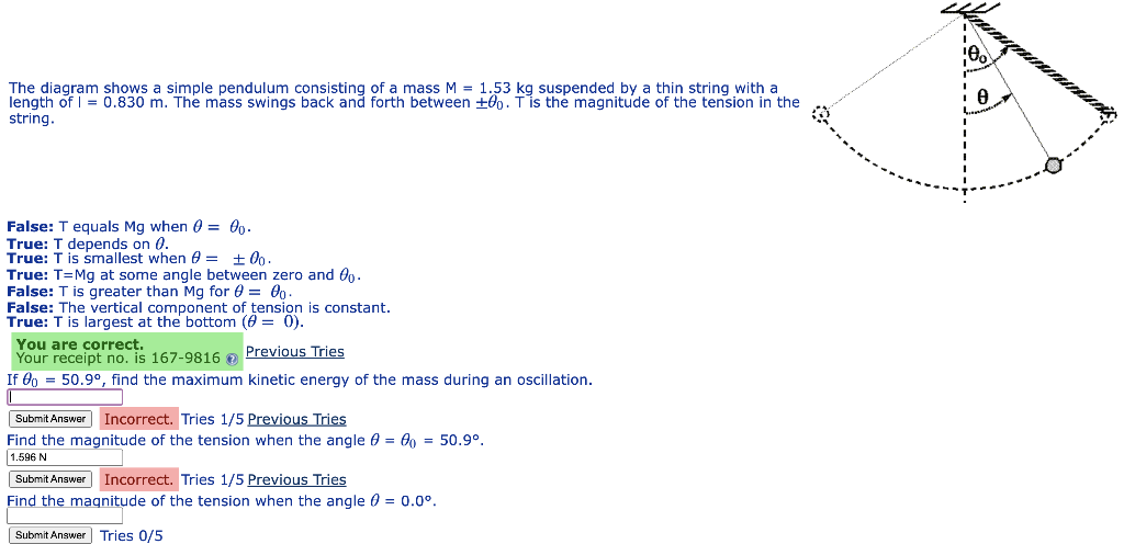 Solved The diagram shows a simple pendulum consisting of a | Chegg.com