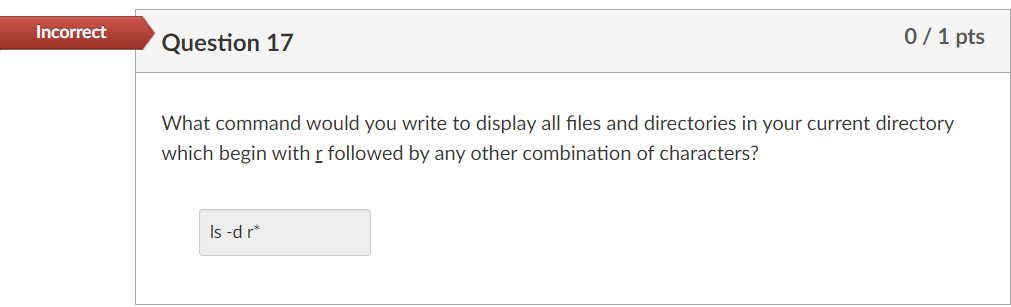 Solved What command would you write to display all files and | Chegg.com
