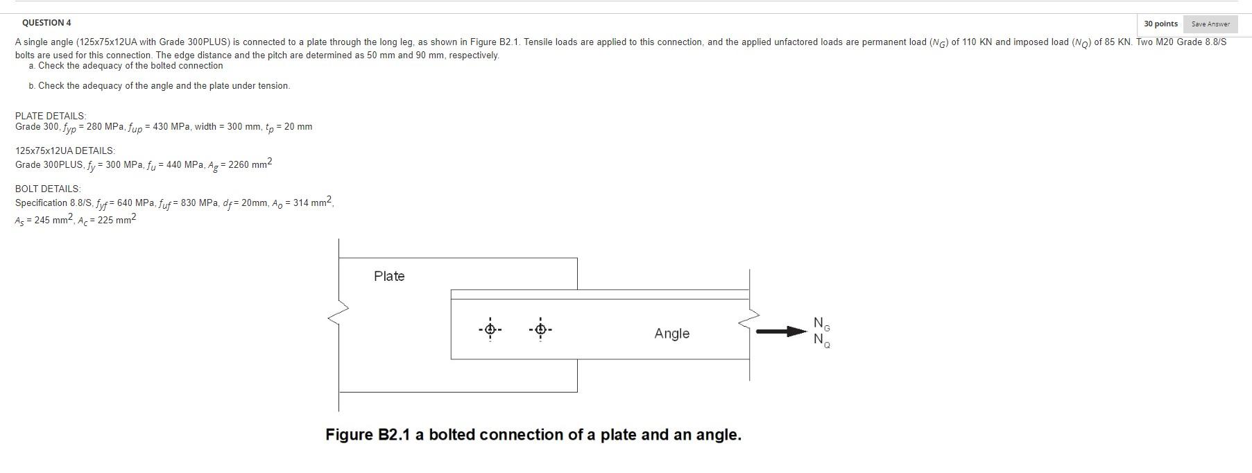 Solved bolts are used for this connection. The edge distance | Chegg.com