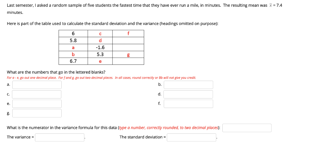 Solved Last semester, I asked a random sample of five | Chegg.com