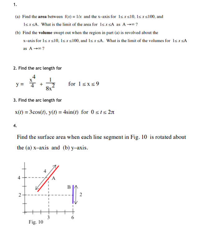 Solved (a) Find the area between f(x) = 1/x and the x-axis | Chegg.com
