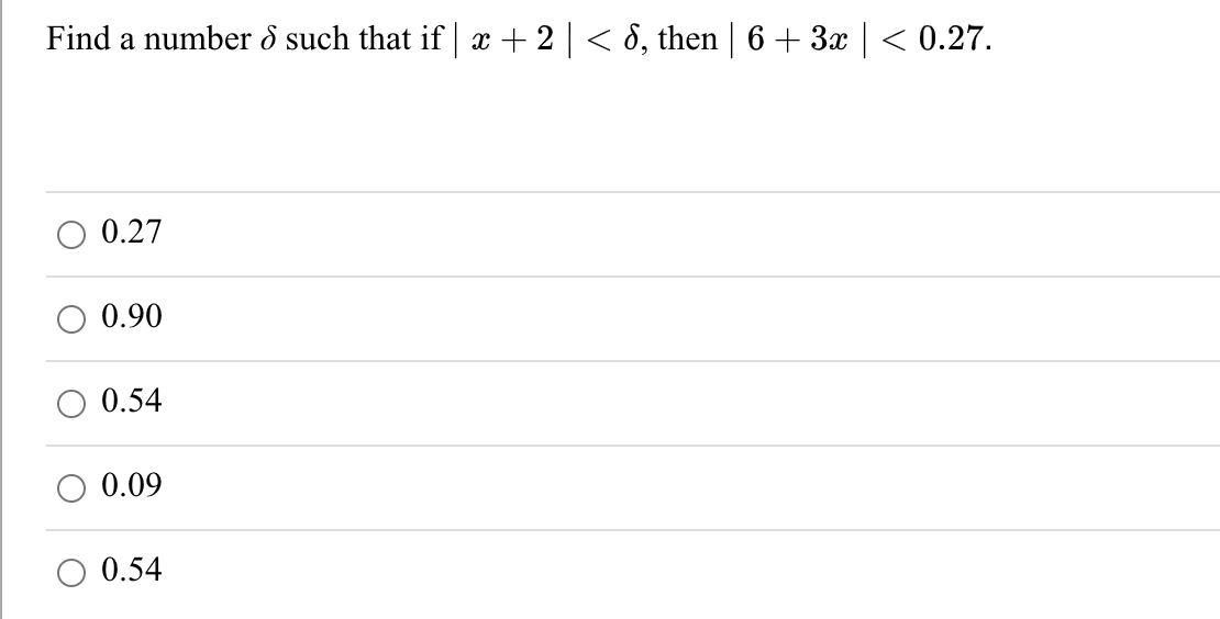 Solved Find a number δ such that if ∣x+2∣