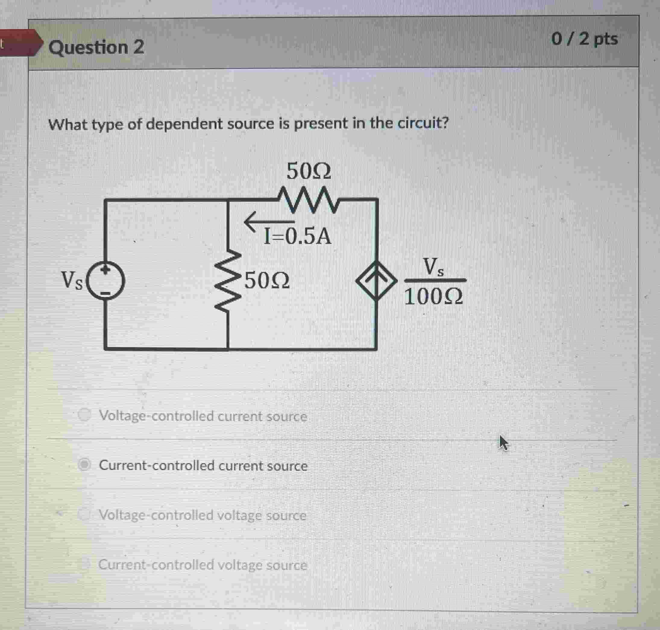 Solved Question 2what Type Of Dependent Source Is Present In