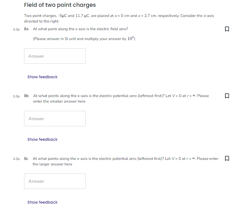Solved Field of two point chargesTwo point charges, -5μC | Chegg.com