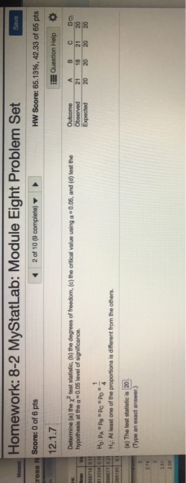 Solved Homework: 8-2 MyStatLab: Module Eight Problem Set oss | Chegg.com