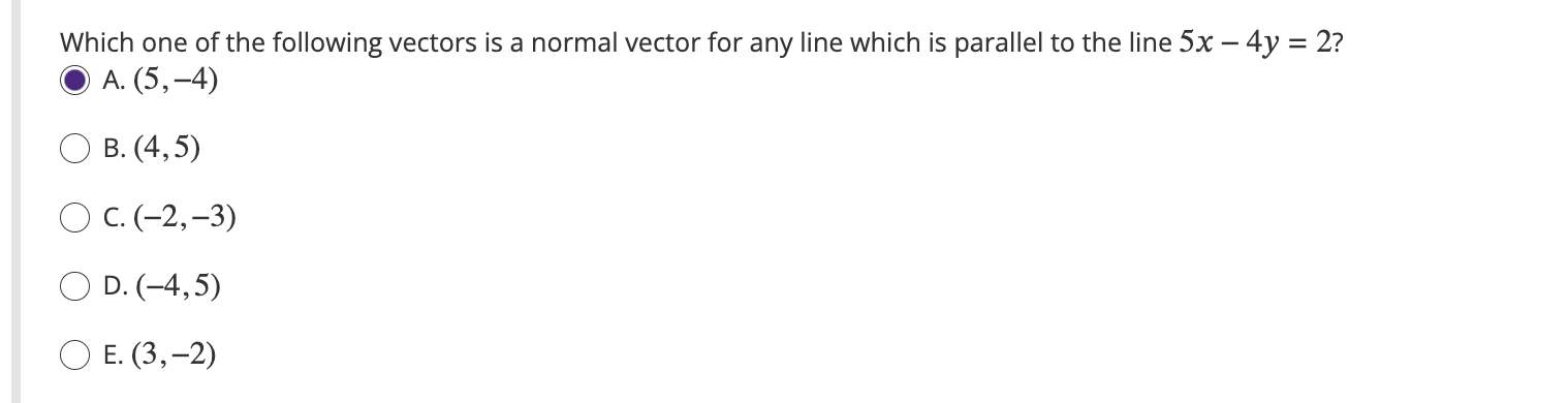 Solved Which one of the following vectors is a normal vector | Chegg.com