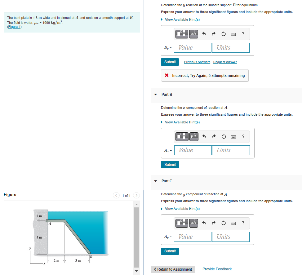 Solved Part A. Determine the Y reaction at the smooth | Chegg.com