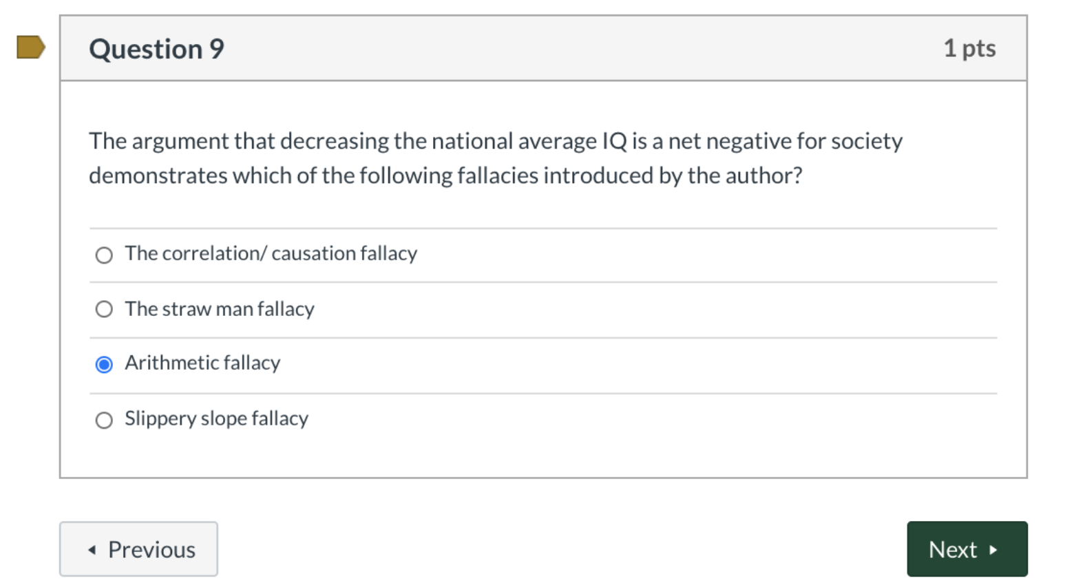 Solved Question 9 1 pts The argument that decreasing the | Chegg.com