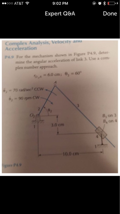 Solved For the mechanism shown in Figure P4.9, determine the | Chegg.com