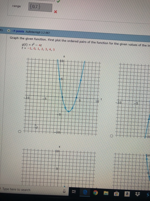 Solved range 0,7 13. -1 points AufinterAlg9 3.2.067 Graph | Chegg.com