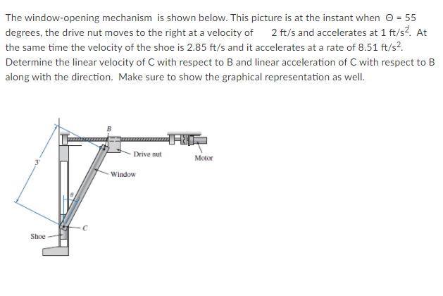 Solved The window-opening mechanism is shown below. This | Chegg.com
