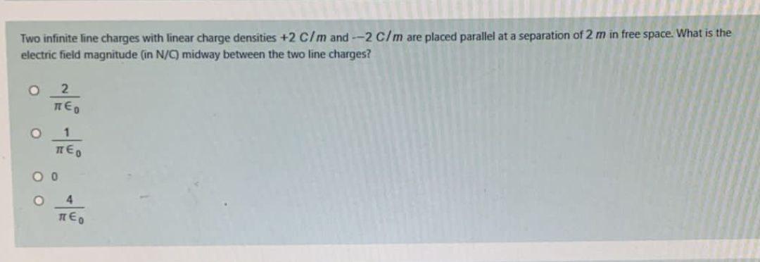 Solved Two infinite line charges with linear charge | Chegg.com