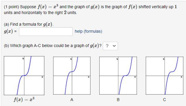 Solved (1 point) Suppose f(x) = ? and the graph of g(x) is | Chegg.com