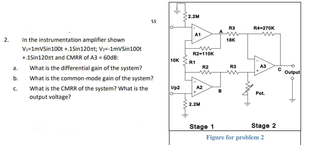 Solved In the instrumentation amplifier | Chegg.com