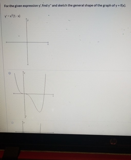 Solved For the given expression y, find y" and sketch the | Chegg.com