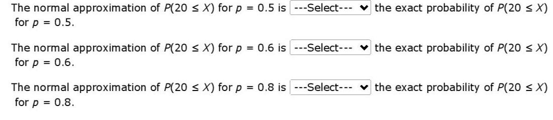 Solved THE ANSWER OPTIONS FOR SECTIONS THAT SAY SELECT ARE | Chegg.com