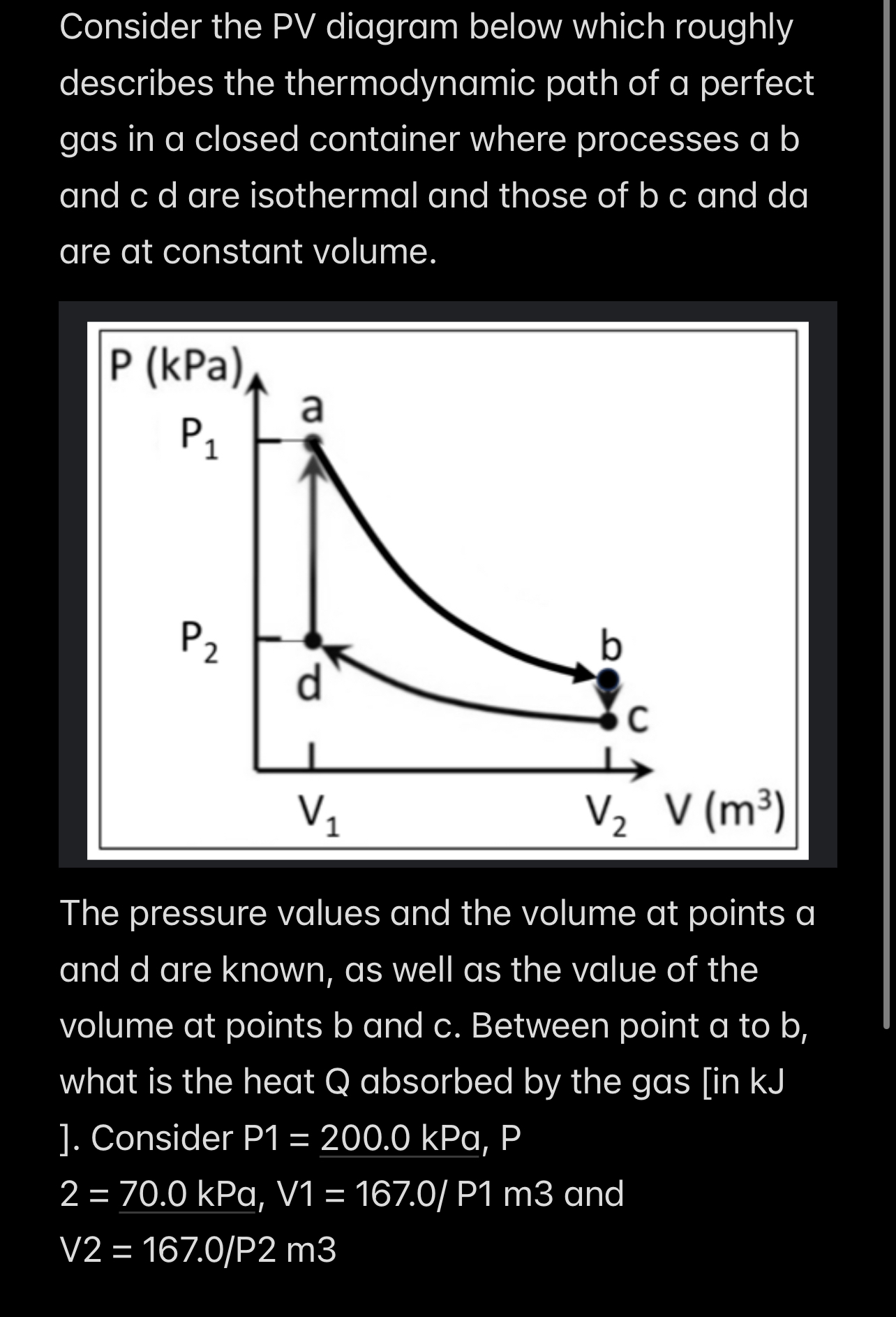Solved Consider the PV diagram below which roughly describes | Chegg.com