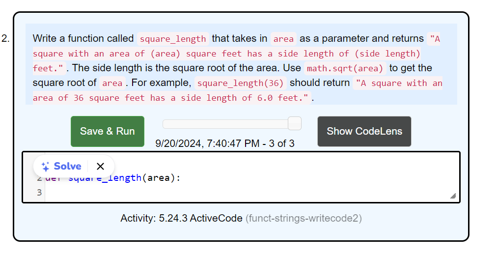 Solved Write a function called square_length that takes in | Chegg.com
