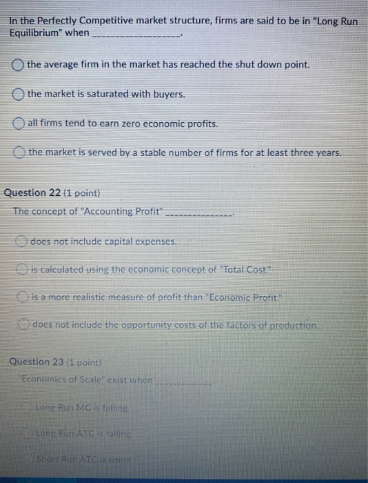 Solved In the Perfectly Competitive market structure, firms | Chegg.com