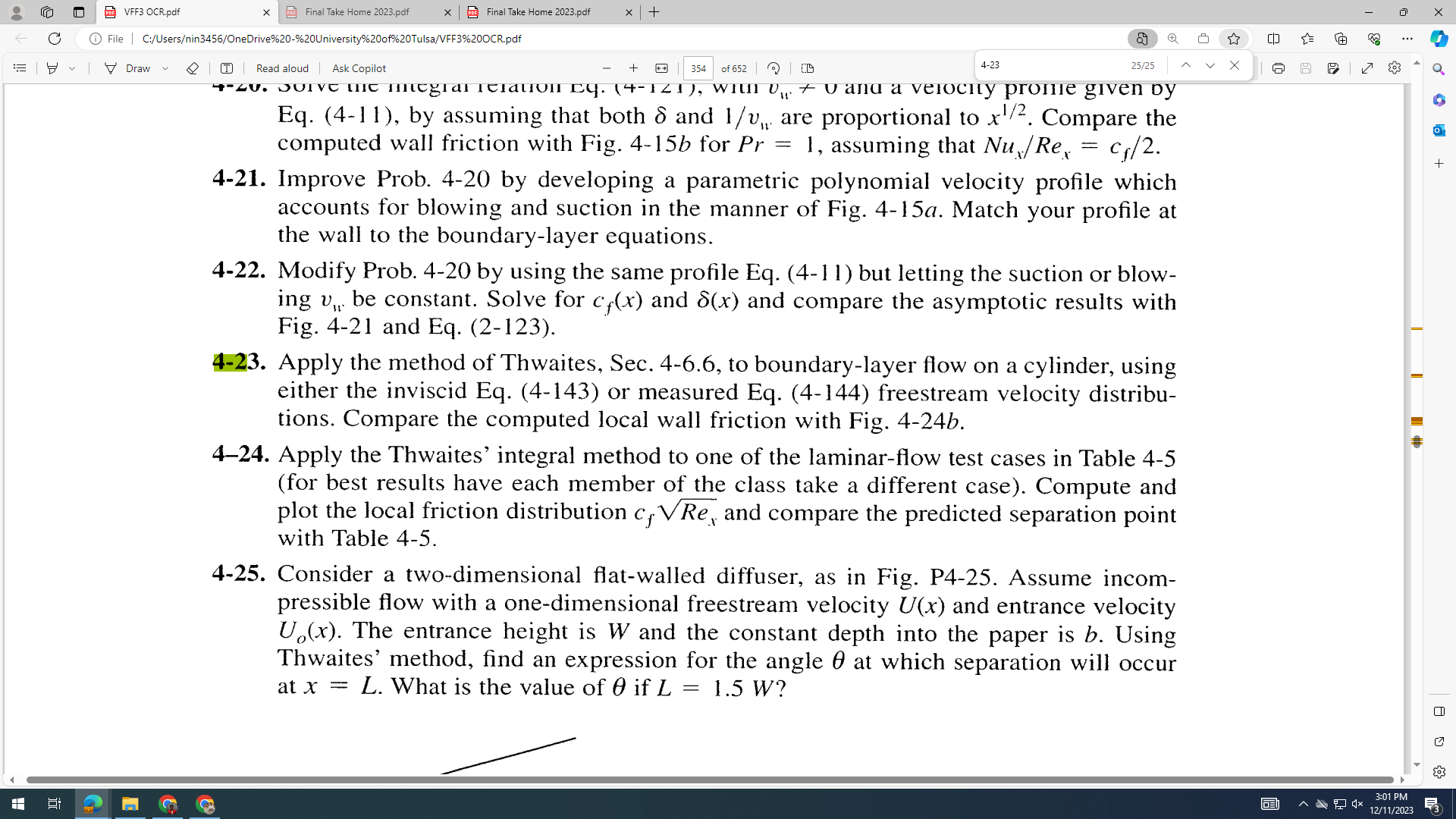 Solved 3. (10 pts.). Problem 4-23 White. Also calculate δ,δ∗ | Chegg.com