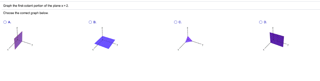 Solved Graph the first-octant portion of the plane x =2. | Chegg.com