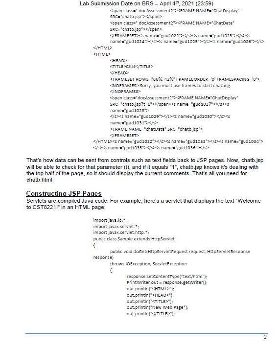 Solved Assignment 2: Create an Internet based virtual chat | Chegg.com