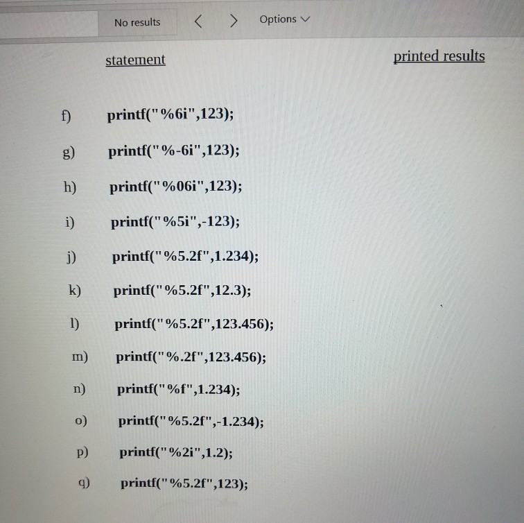 Solved Format codes: 90-0 m , n f 9% Precedes print format | Chegg.com