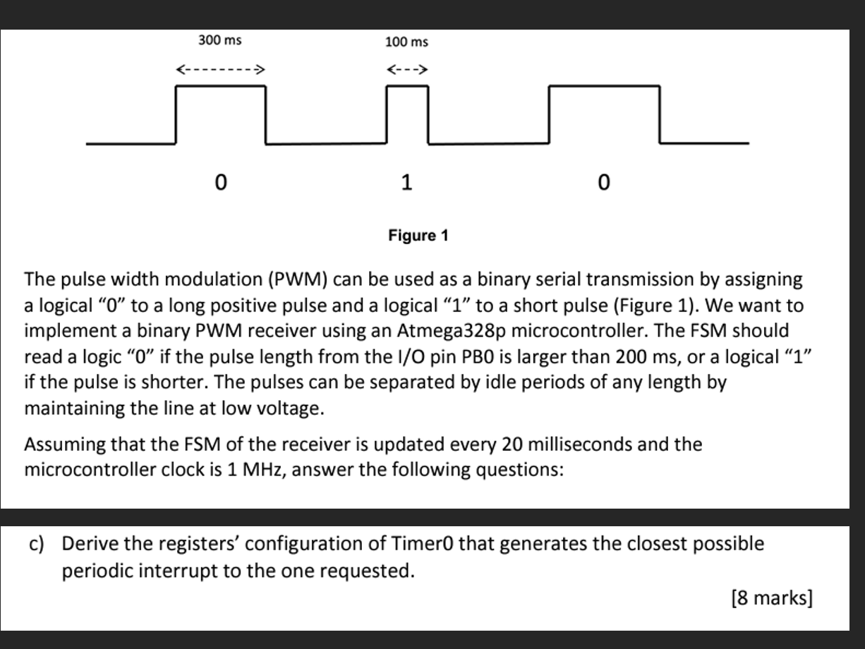 300 ms 100 ms --- 0 1 O Figure 1 The pulse width | Chegg.com