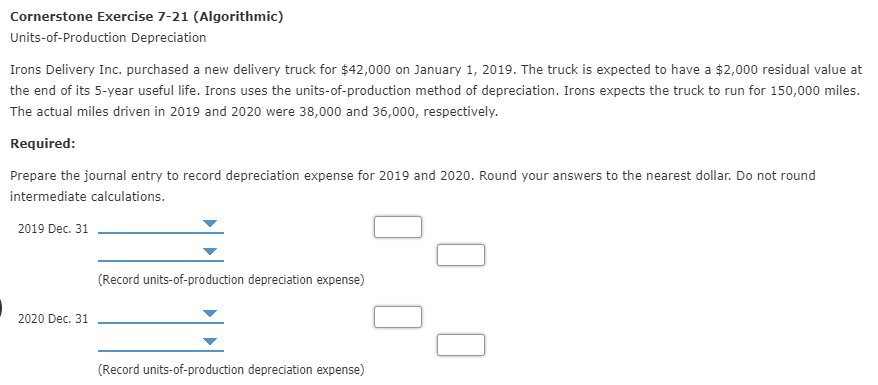 Solved Cornerstone Exercise 7-21 (Algorithmic) | Chegg.com