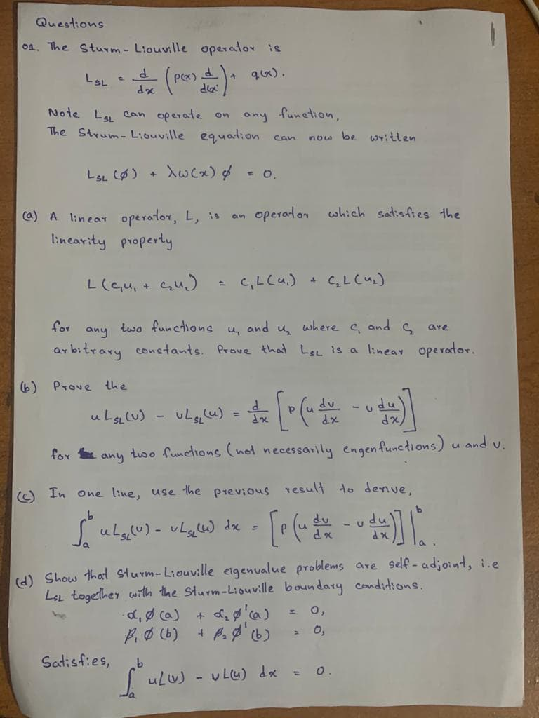 Solved Questions on. The sturm-Liouville operator is d dx | Chegg.com