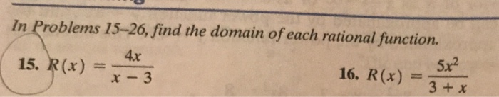 Solved In Problems 15-26, find the domain of each rational | Chegg.com