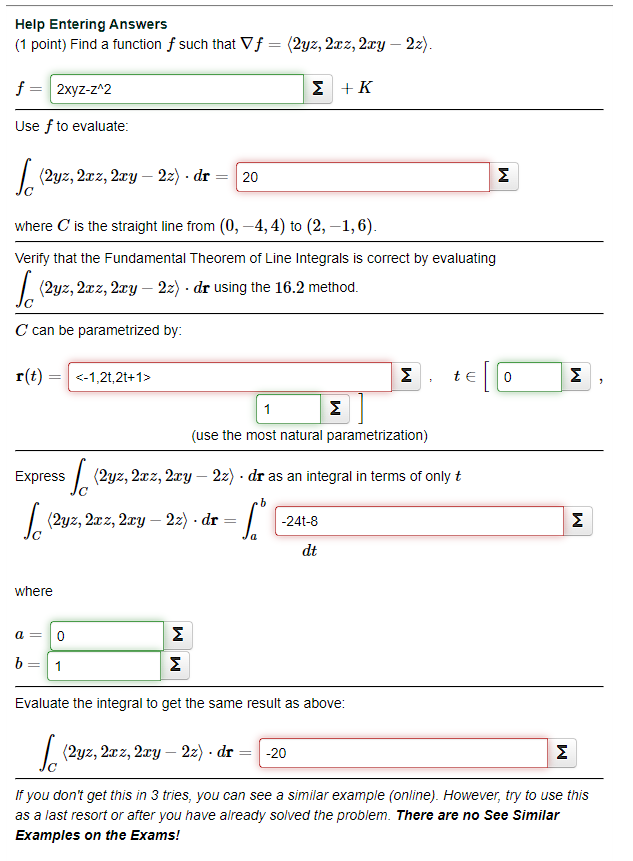 Solved Help Entering Answers (1 point) Find a function f | Chegg.com