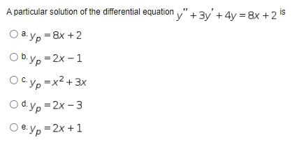 Solved A particular solution of the differential equation | Chegg.com