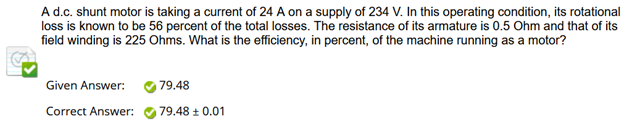 Solved A d.c. ﻿shunt motor is taking a current of 24A ﻿on a | Chegg.com
