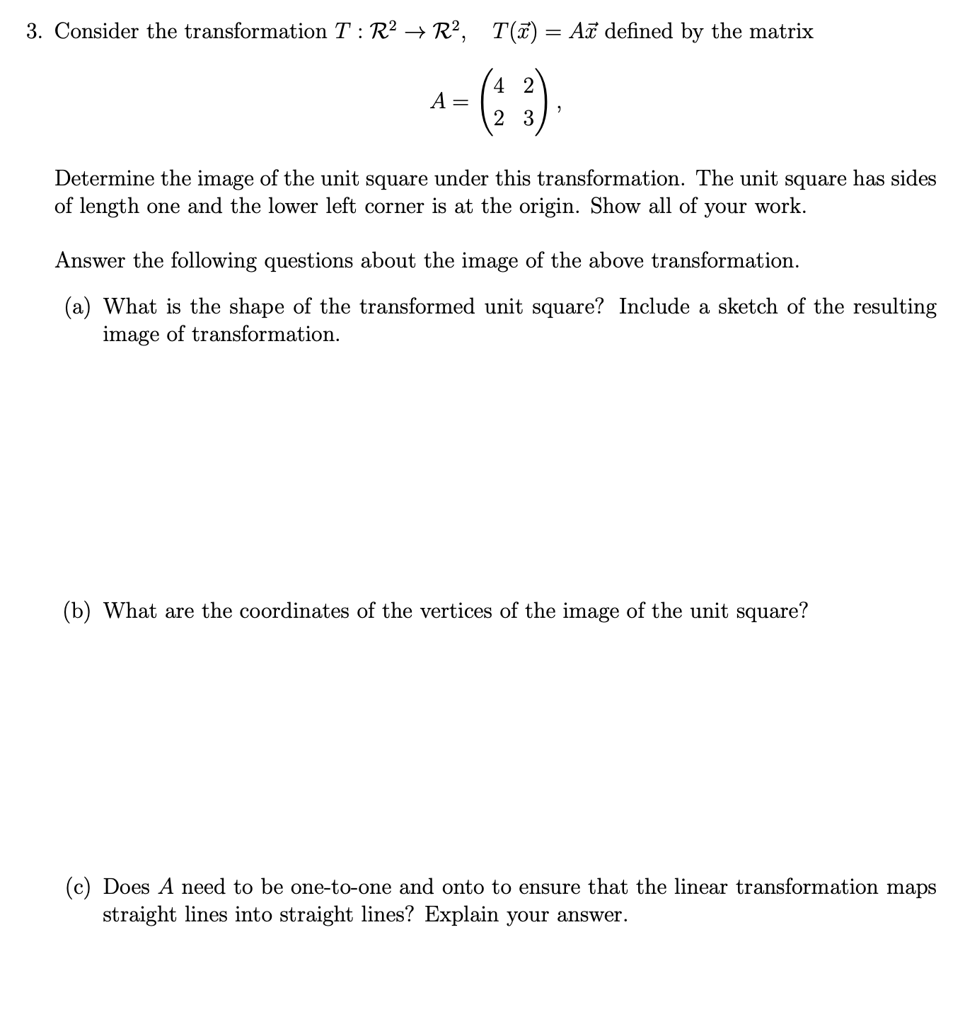 Solved Consider the transformation T:R2→R2,T(x)=Ax defined | Chegg.com