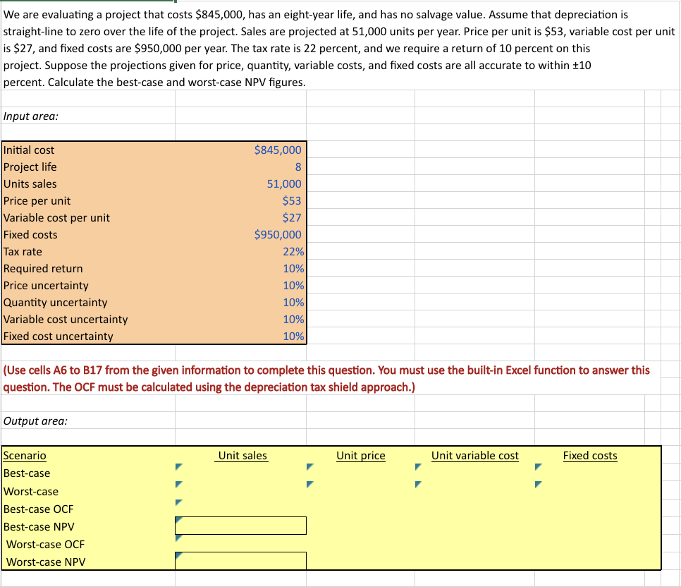 We are evaluating a project that costs $845,000, has | Chegg.com
