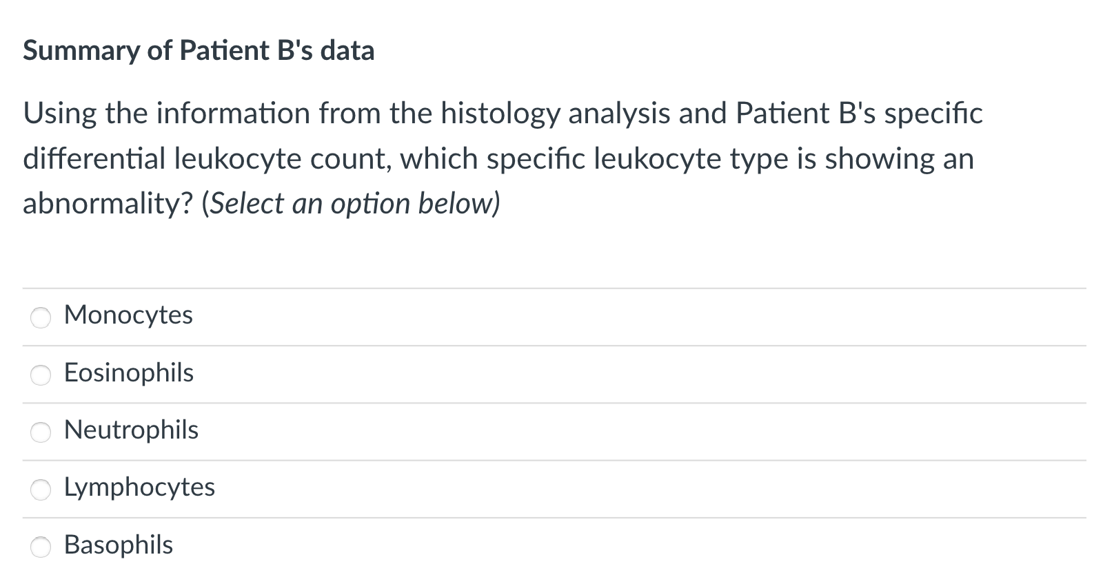 Solved Patient B histology analysis Further histological | Chegg.com